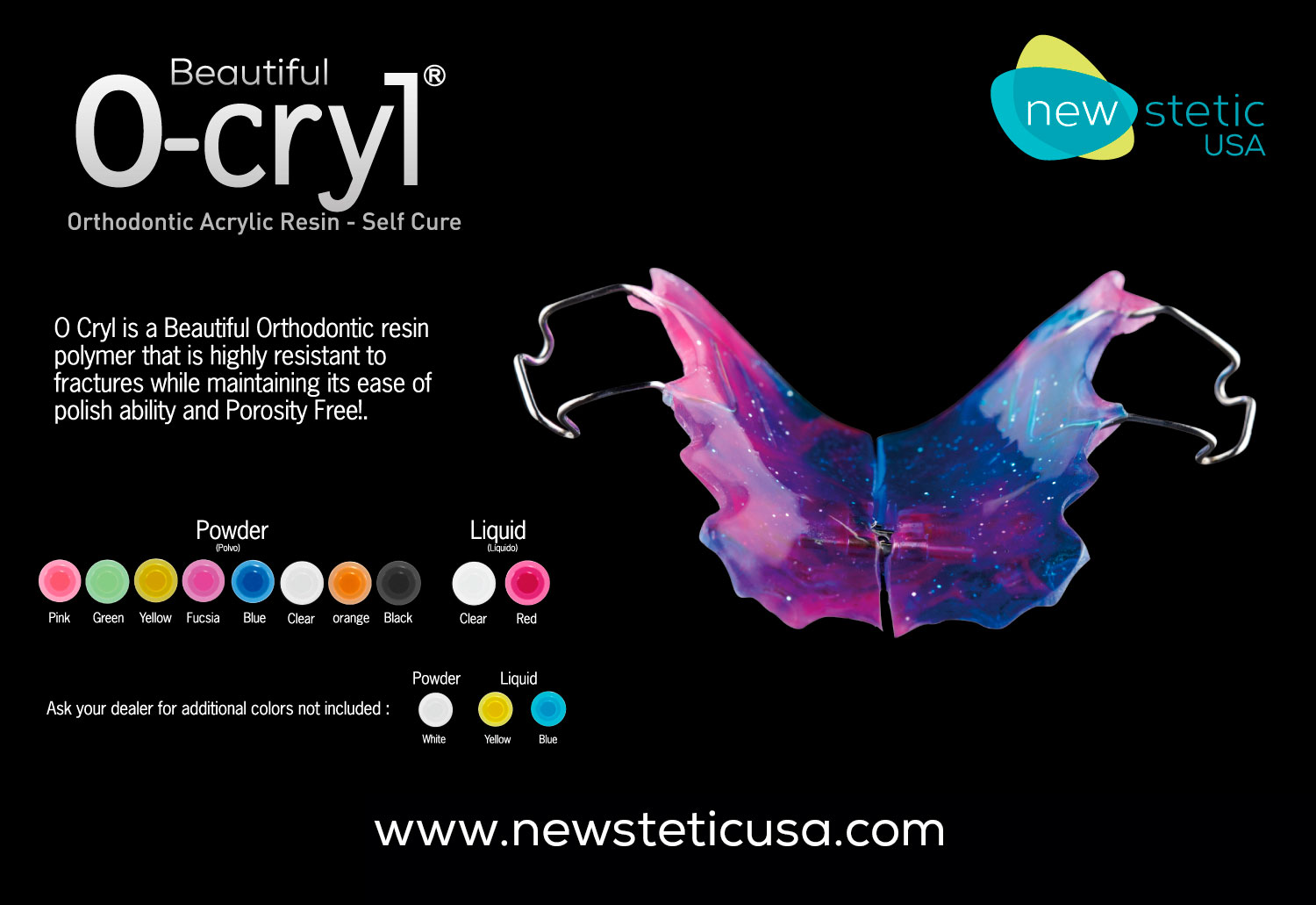 O-Cryl Orthodontic Resin Mixtures - Newstetic USA - Dental supply ...